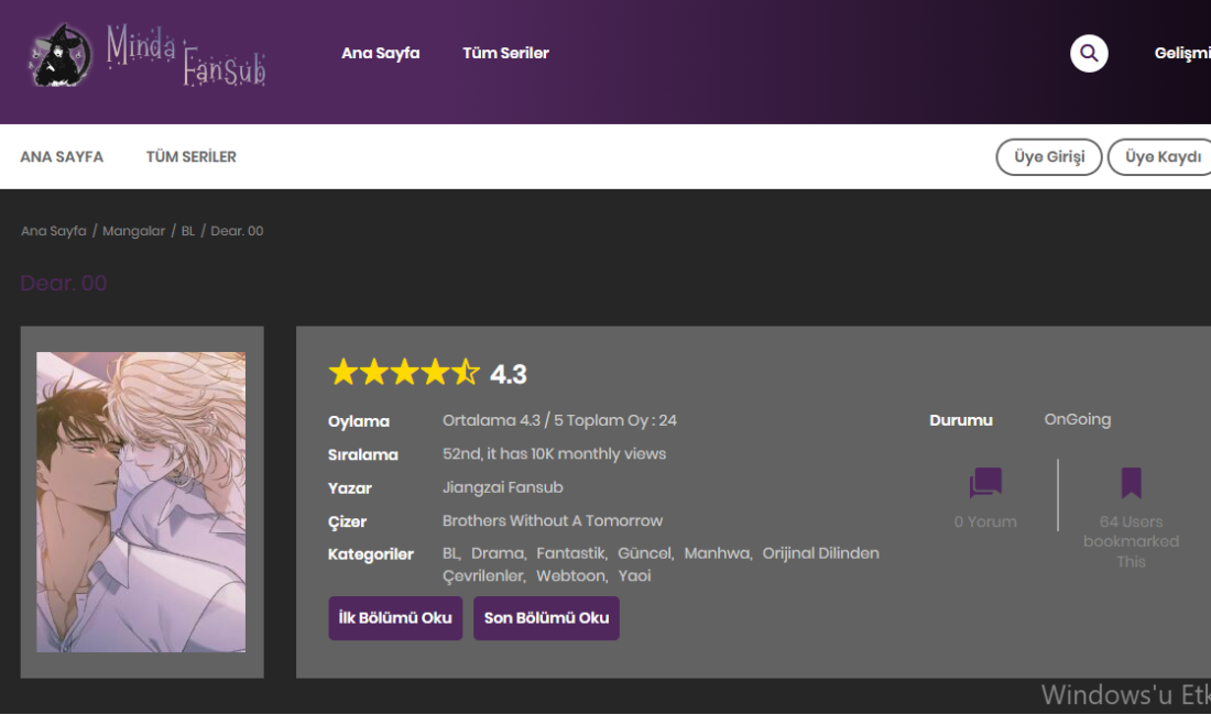 Minda Fansub ile Yaoi Dünyasına Adım At | Bandirma.com.tr